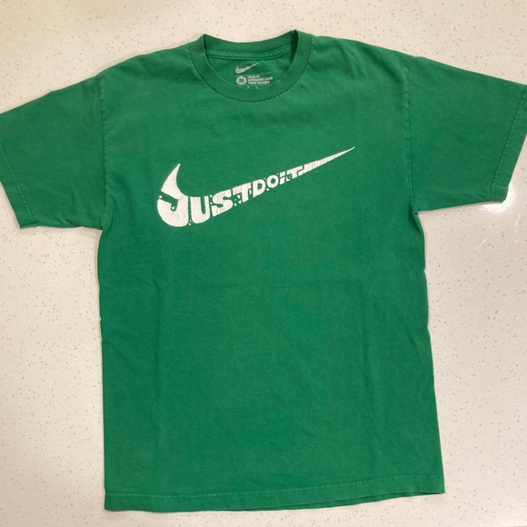 Nike | Shirts | Green Nike Swoosh Just Do It Green Medium | Poshmark